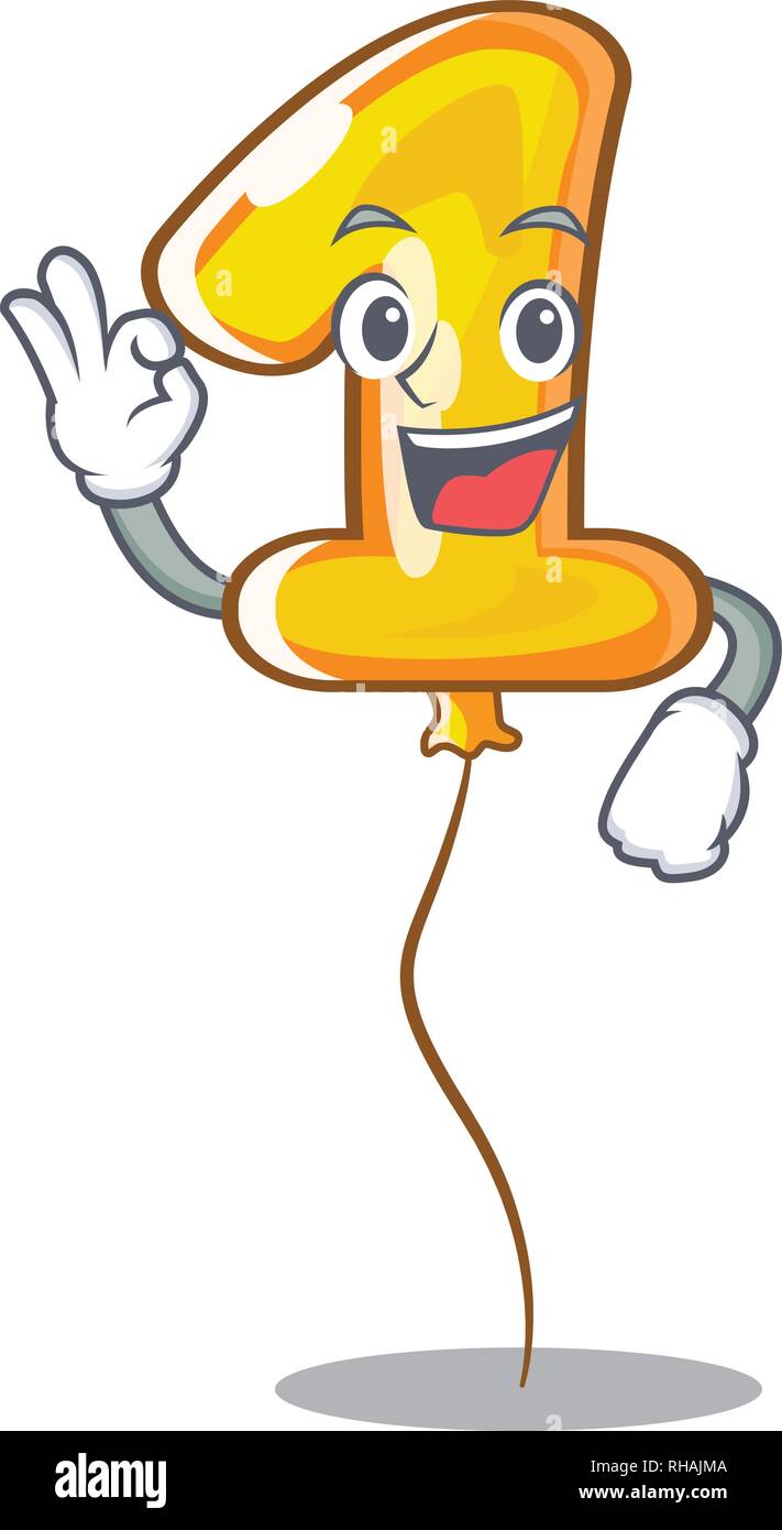 Okay number one balloon isolated in mascot Stock Vector Image & Art - Alamy