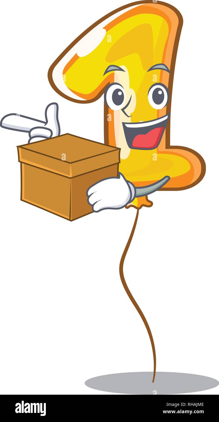 With box number one balloon isolated in mascot Stock Vector Image & Art ...