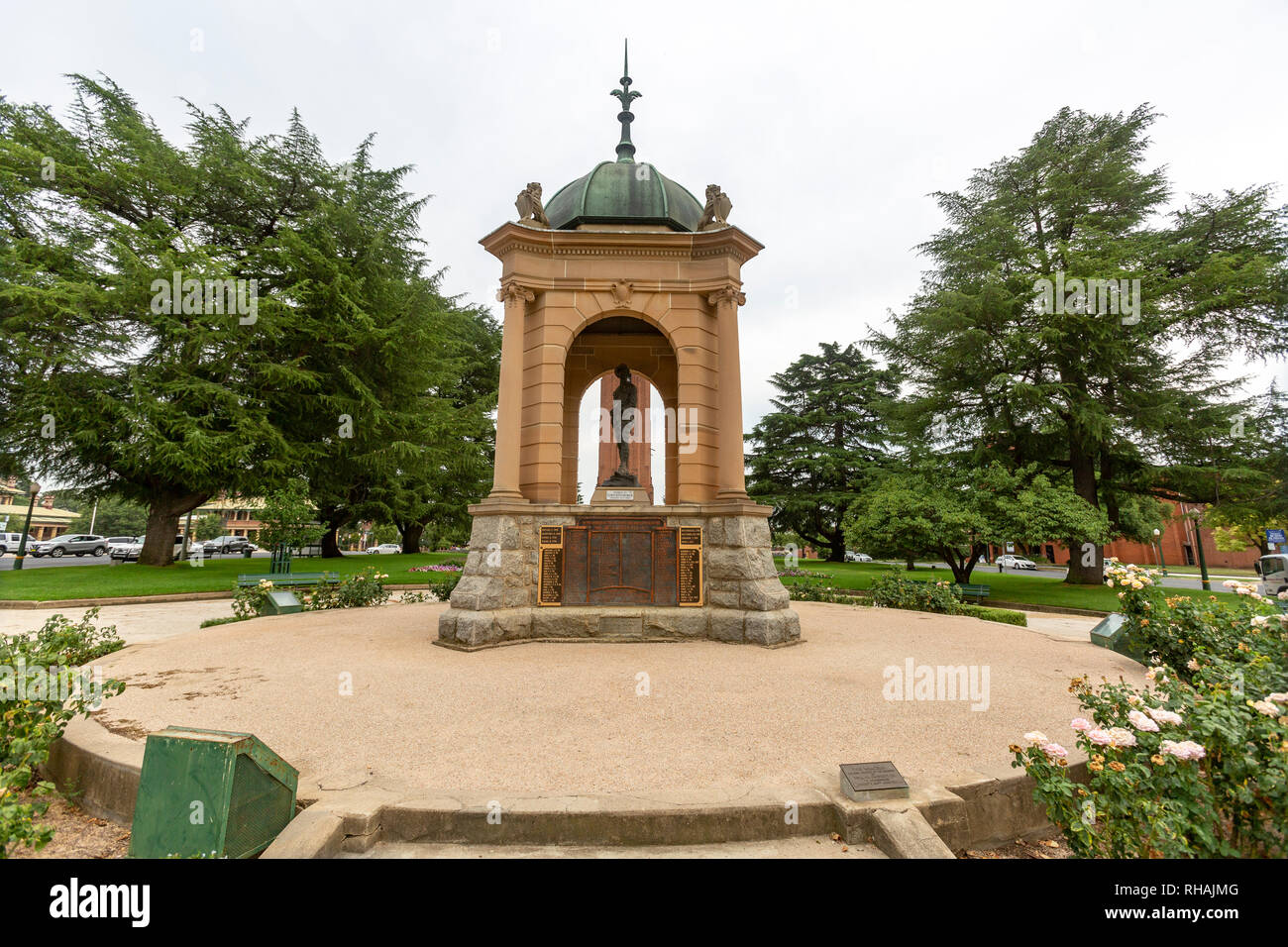 Boer war memorial in Carillon park in Bathurst city centre,New South ...