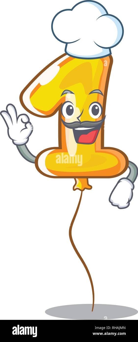 Chef number one balloon isolated in mascot Stock Vector Image & Art - Alamy