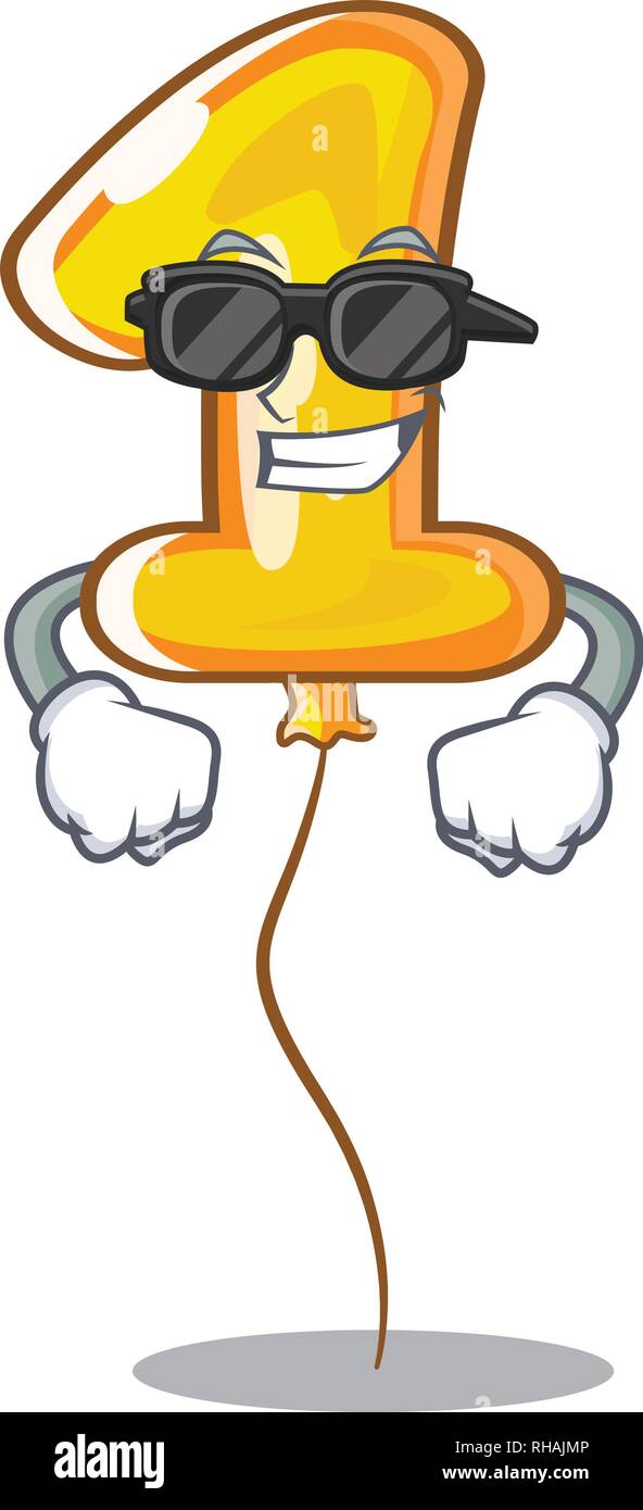 Super cool number one balloon isolated in mascot Stock Vector Image ...