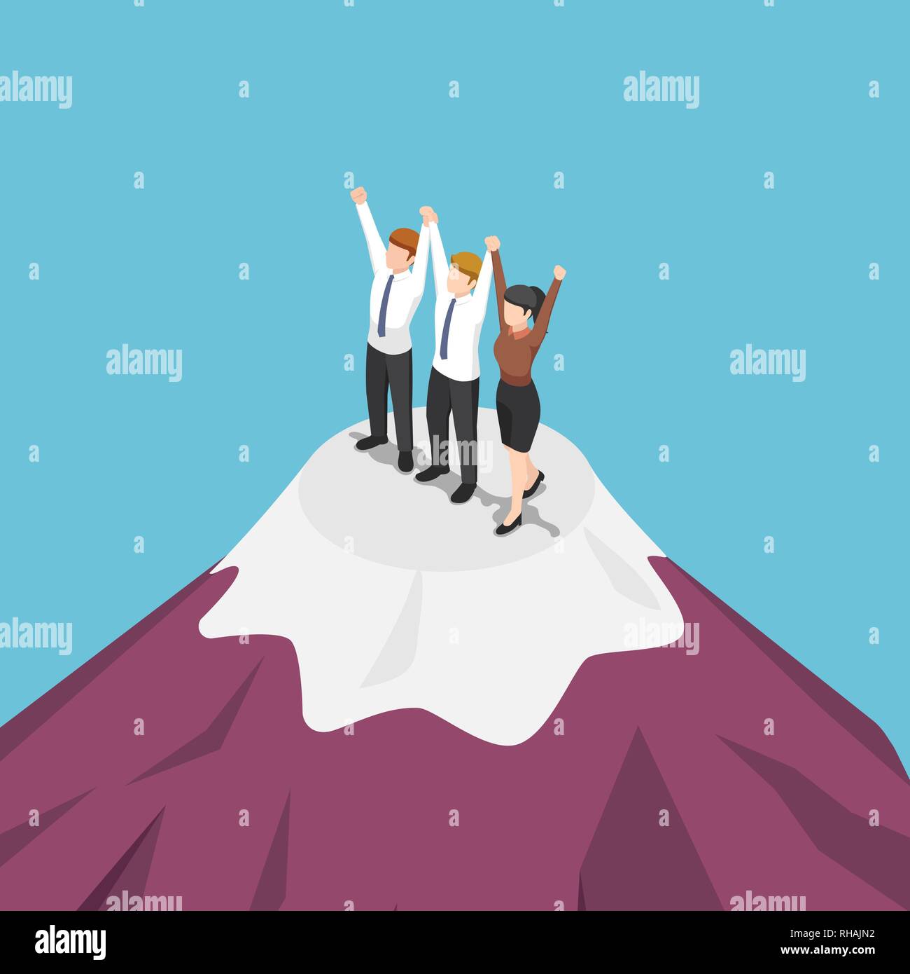 Woman on hill mountain Stock Vector Images - Alamy