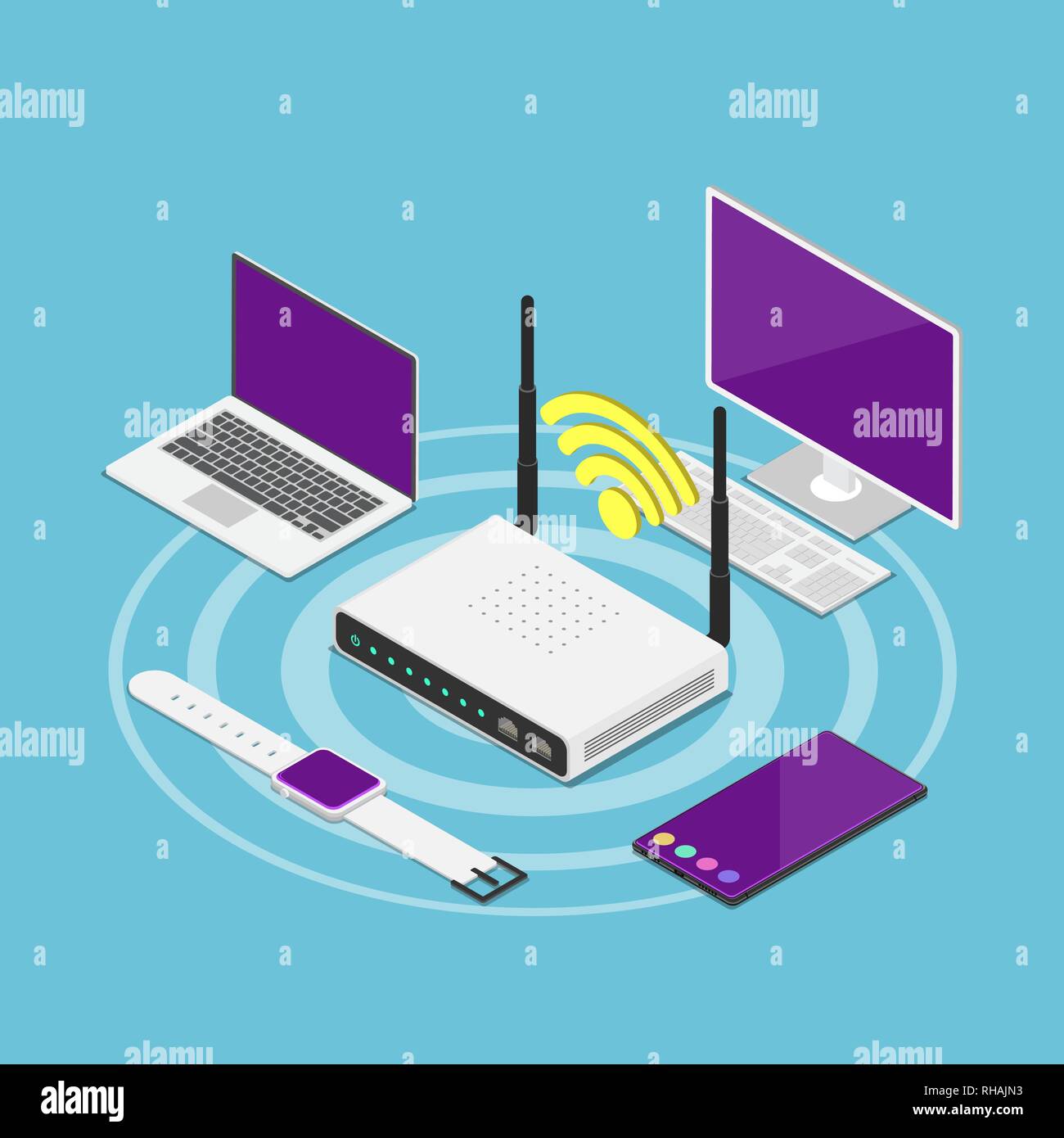 Wifi devices network Stock Vector Images - Alamy