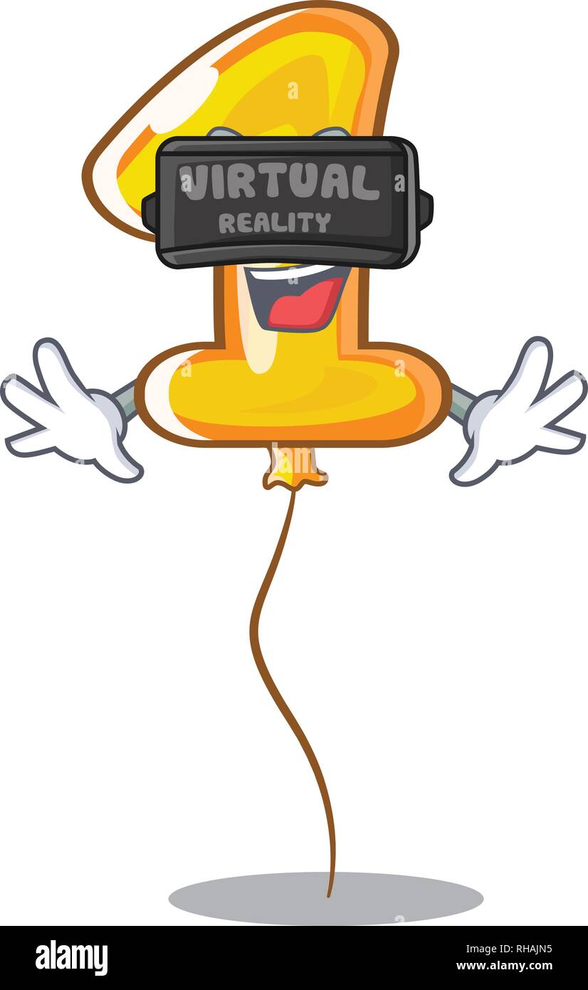 Virtual reality balloon number one above character wall Stock Vector ...