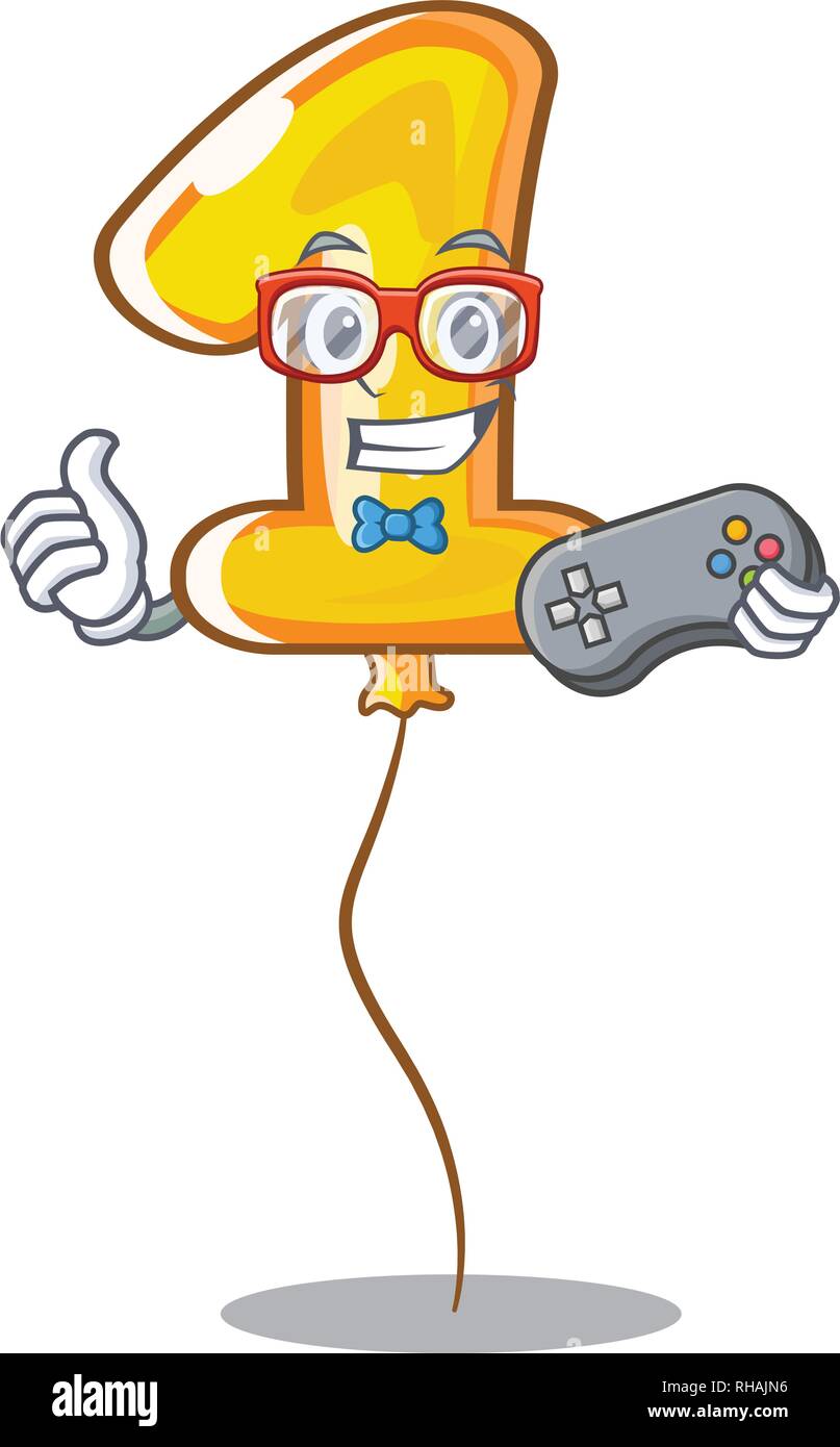 Gamer balloon number one above character wall Stock Vector Image & Art ...