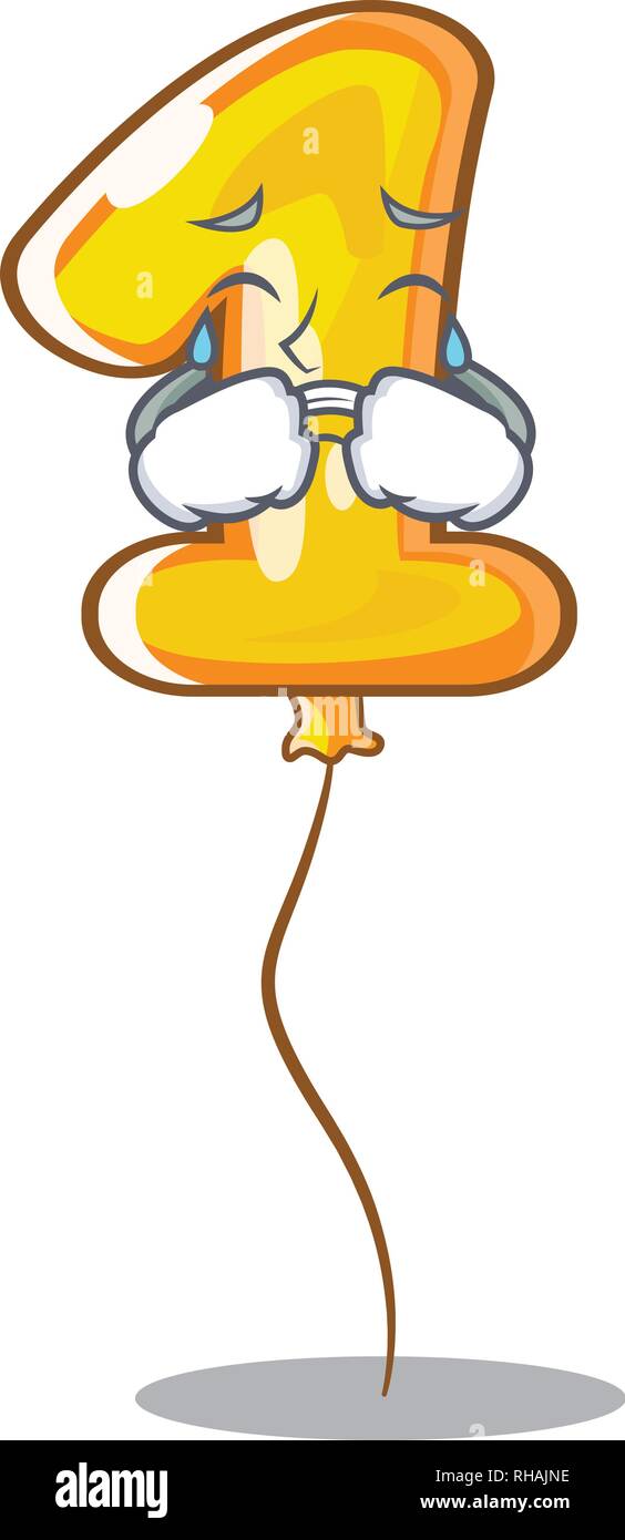 Crying balloon number one above character wall Stock Vector Image & Art ...