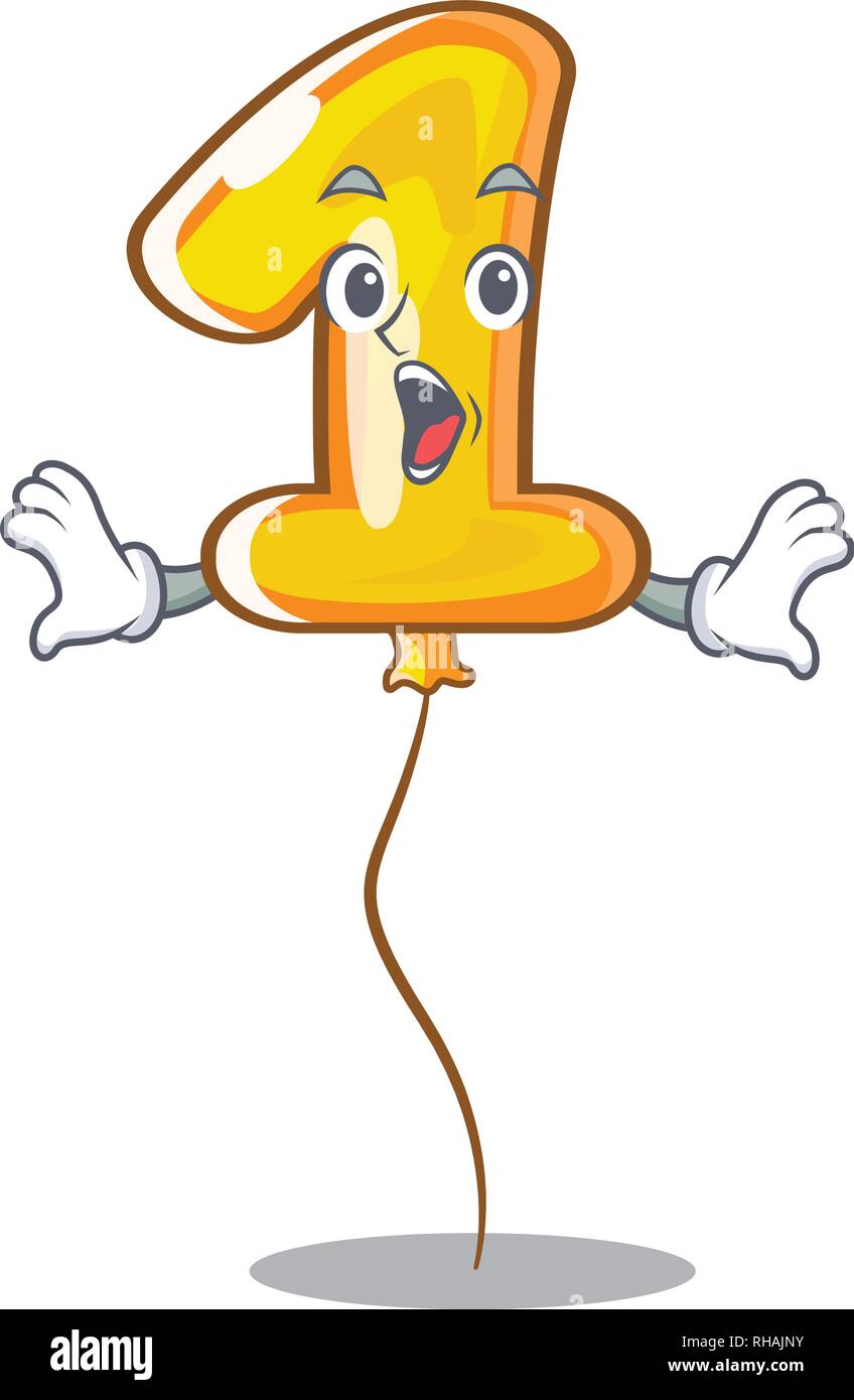 Surprised balloon number one above character wall Stock Vector Image ...