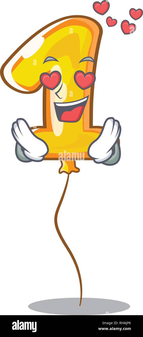 In love balloon number one above character wall Stock Vector Image ...