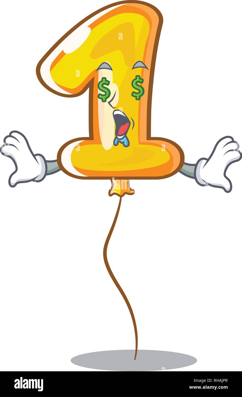 Money eye number one balloon stickto cartoon door Stock Vector Image ...