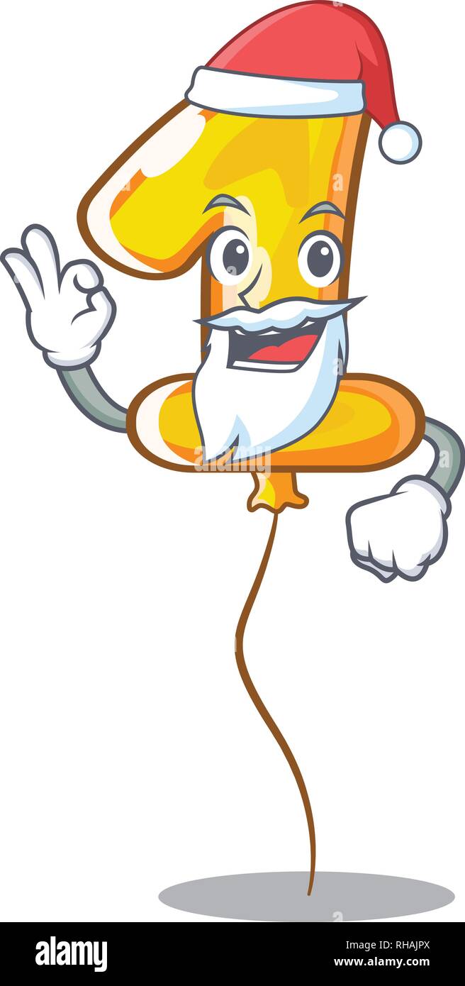 Santa number one balloon stickto cartoon door Stock Vector Image & Art ...