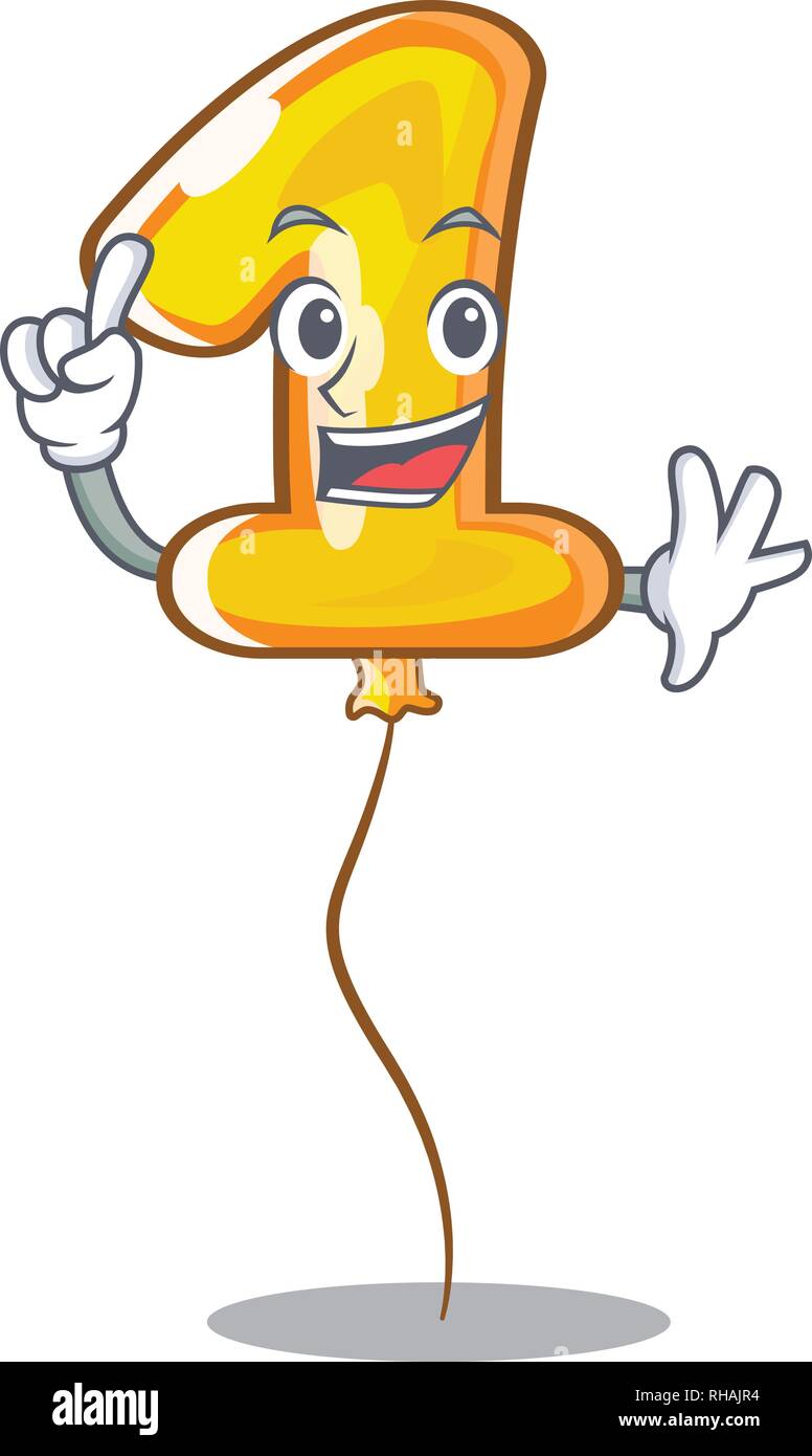 Finger number one balloon stickto cartoon door Stock Vector Image & Art ...