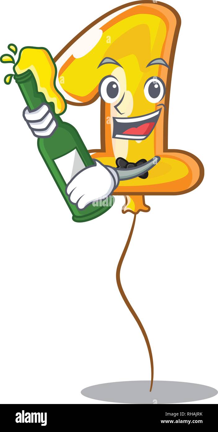 With beer number one balloon stickto cartoon door Stock Vector Image ...