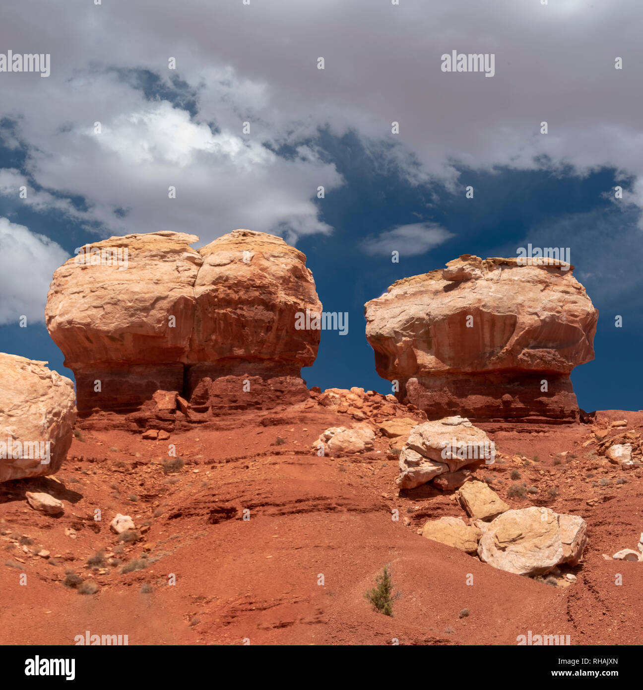 Twin Rocks Capitol Reef National Park, Utah, USA Stock Photo - Alamy