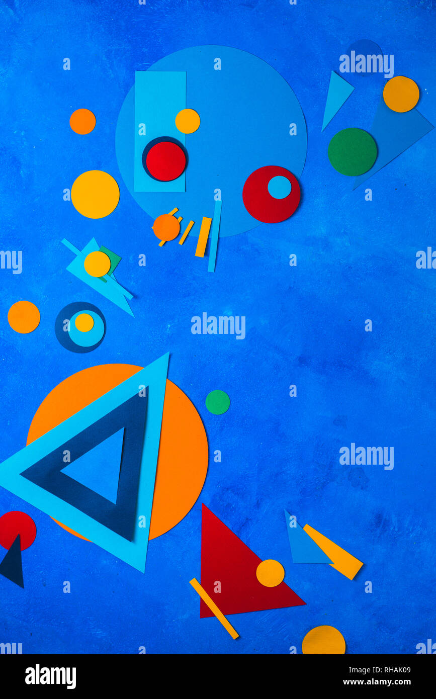 Colorful geometric shapes background. Color blocking and simple forms ...