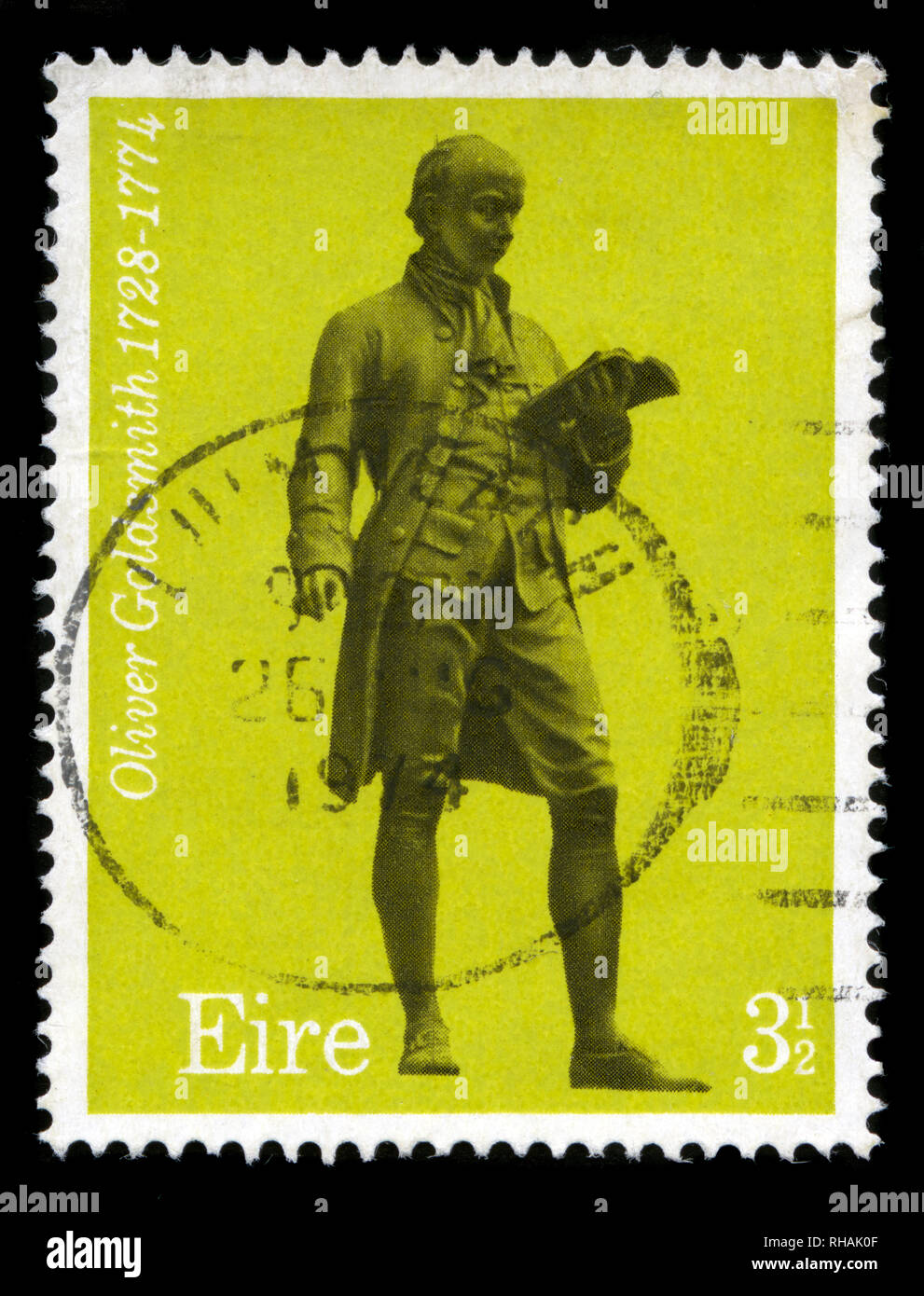 Postage stamp from Ireland in the Death Bicentenary of Oliver Goldsmith ...