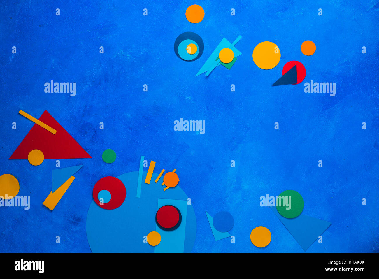 Colorful geometric shapes background. Color blocking and simple forms ...