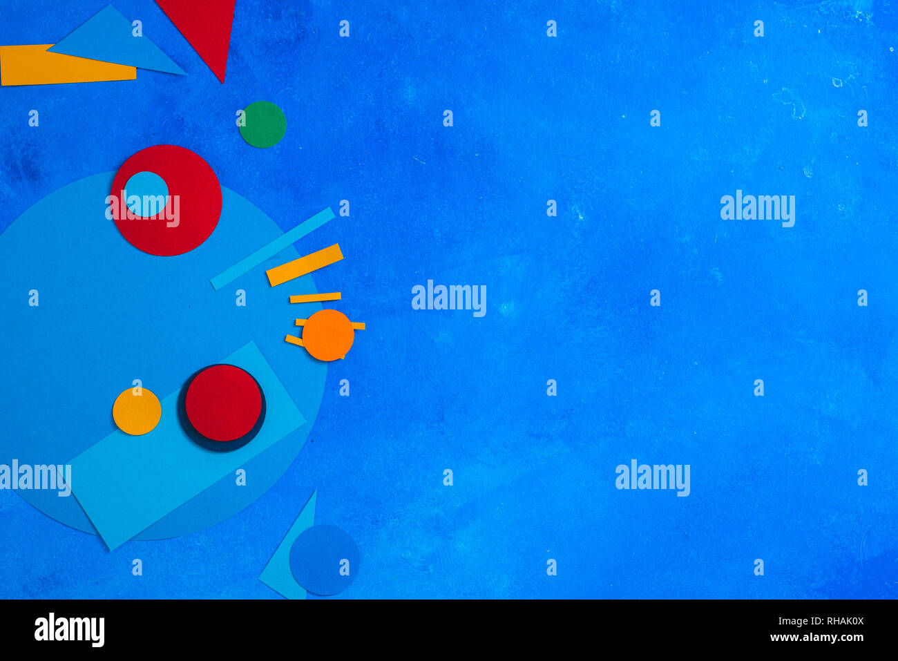 Colorful geometric shapes background. Color blocking and simple forms ...