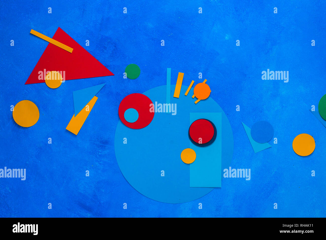 Colorful geometric shapes background. Color blocking and simple forms ...