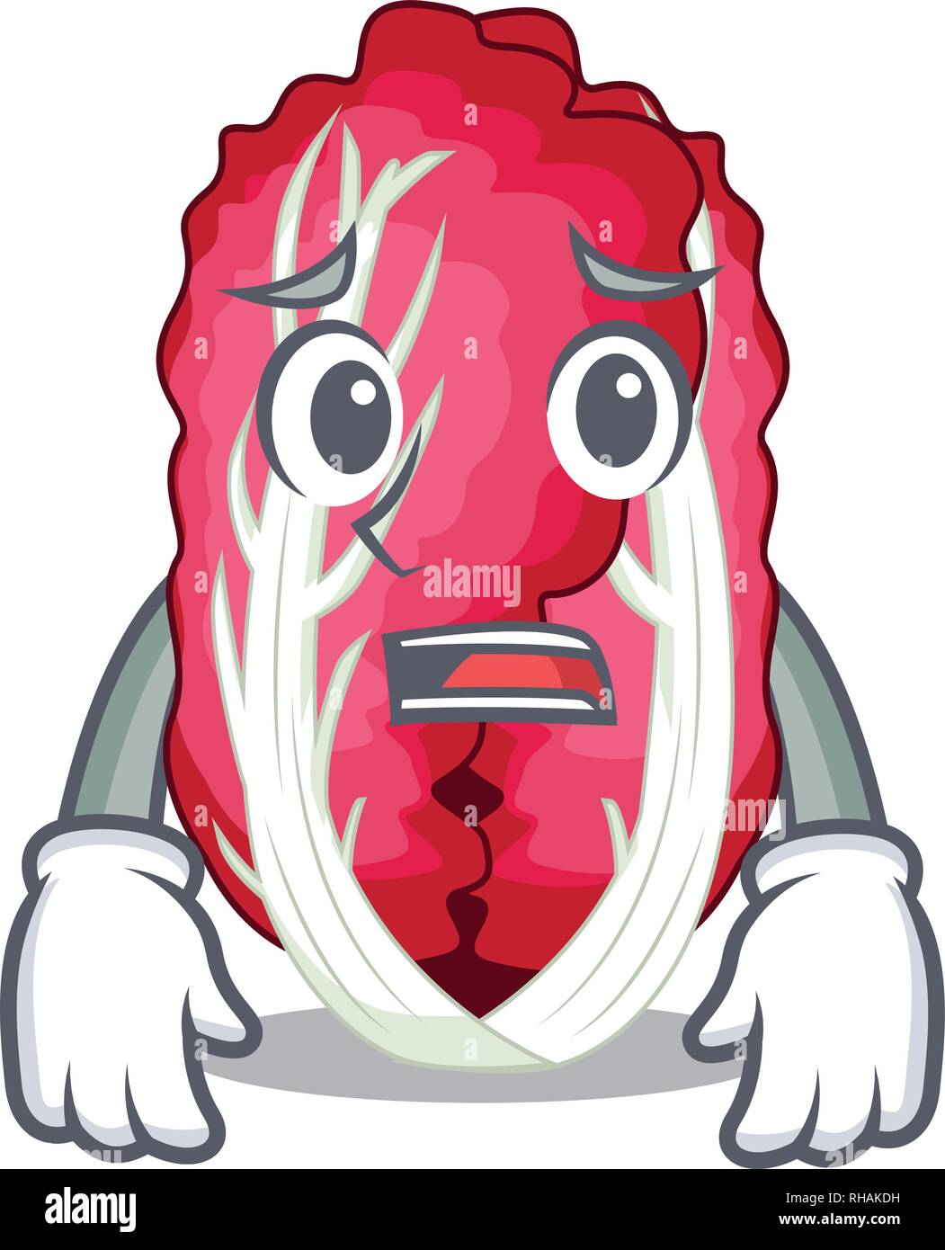 Afraid vegetables radicchio in a character refrigerator Stock Vector ...