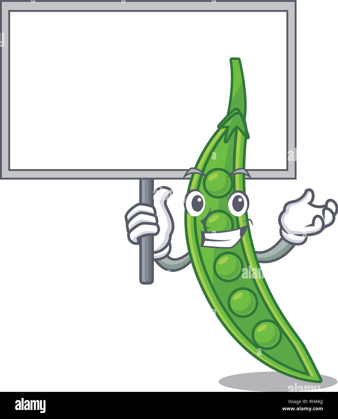 Bring board snow pea above mascot wood table Stock Vector Image & Art ...