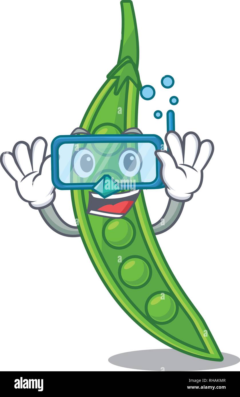 Diving snow pea in a cartoon bowl Stock Vector Image & Art - Alamy