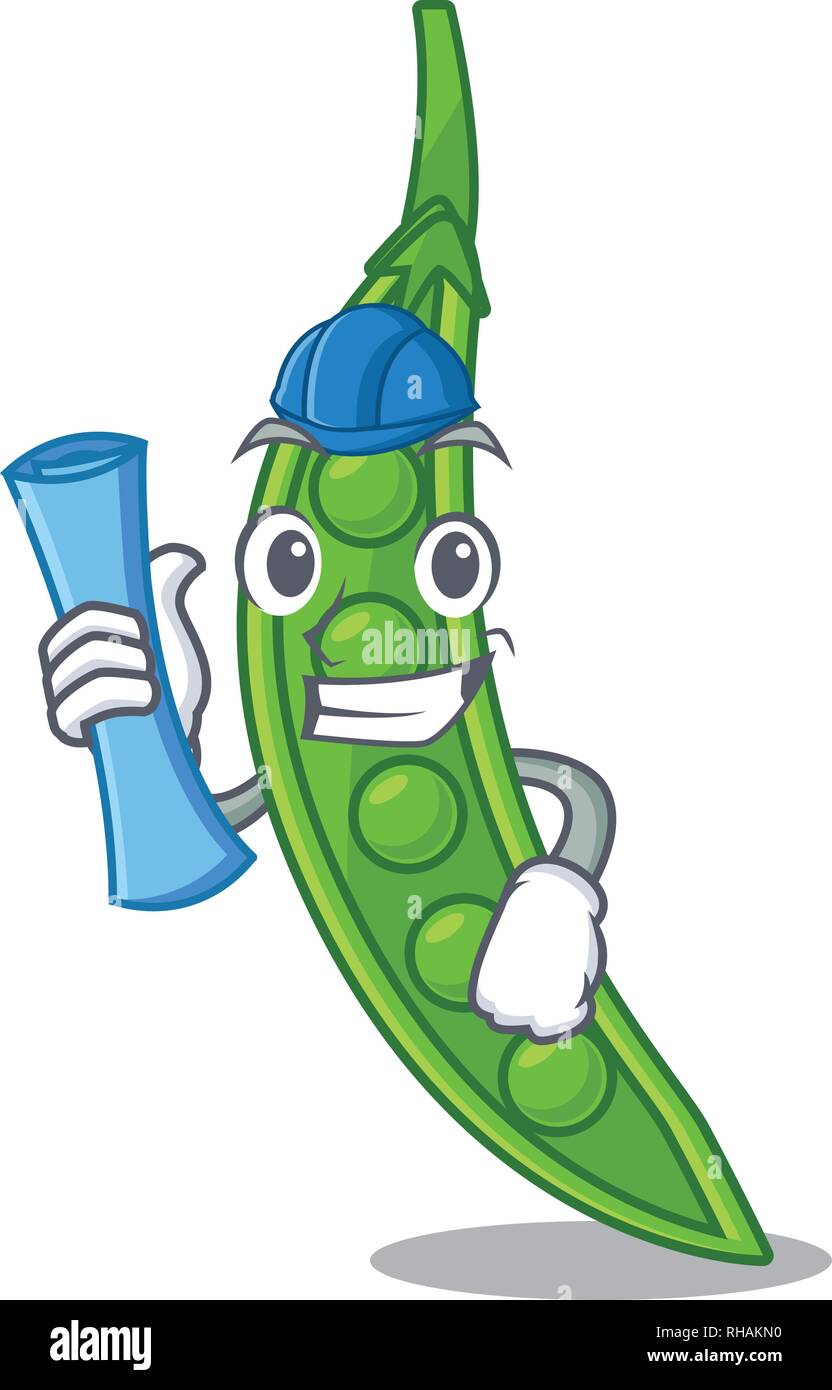 Architect snow pea in a cartoon bowl Stock Vector Image & Art - Alamy