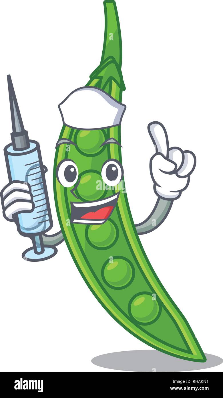 Nurse snow pea in a cartoon bowl Stock Vector Image & Art - Alamy