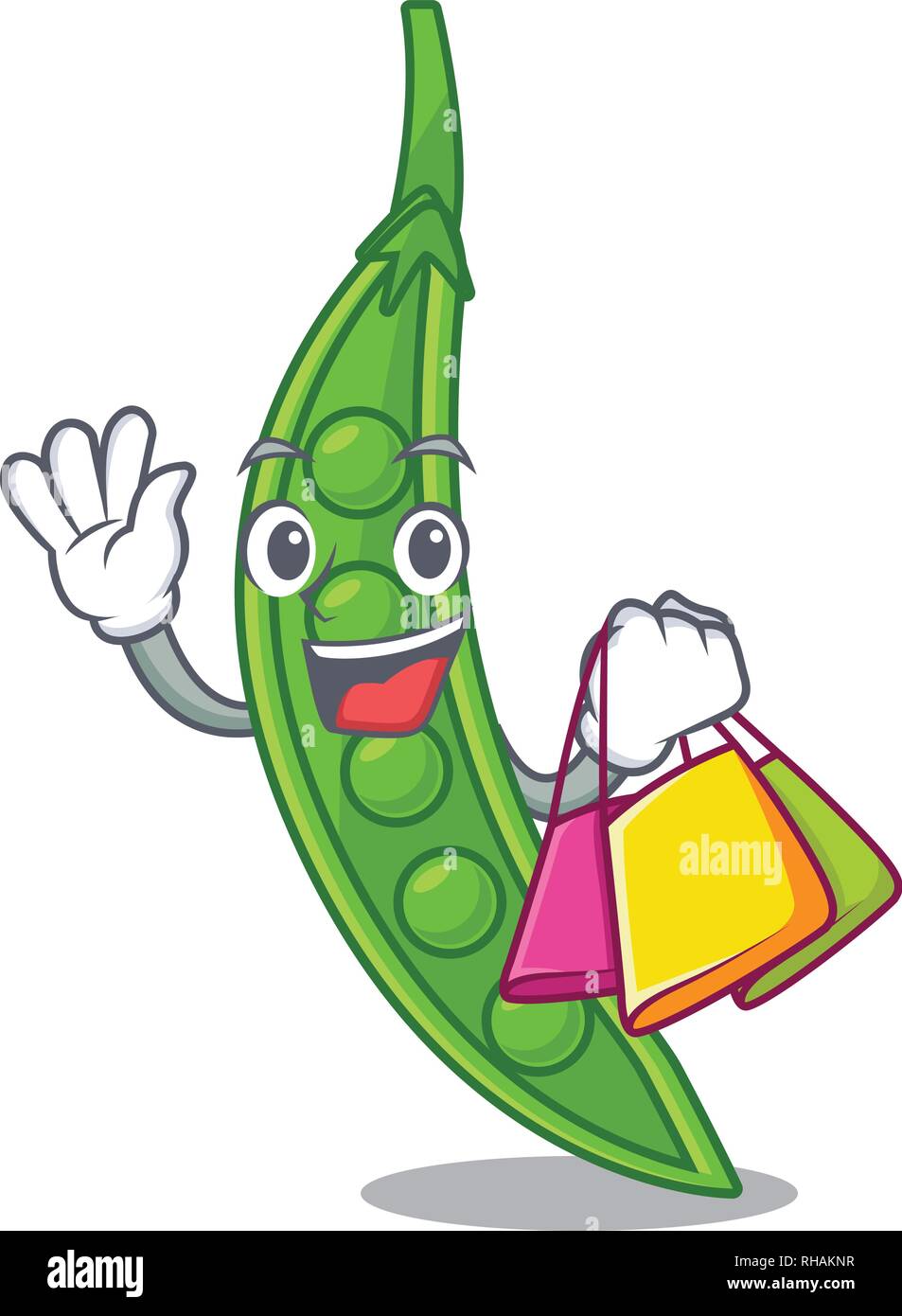 Shopping snow pea in a cartoon bowl Stock Vector Image & Art - Alamy