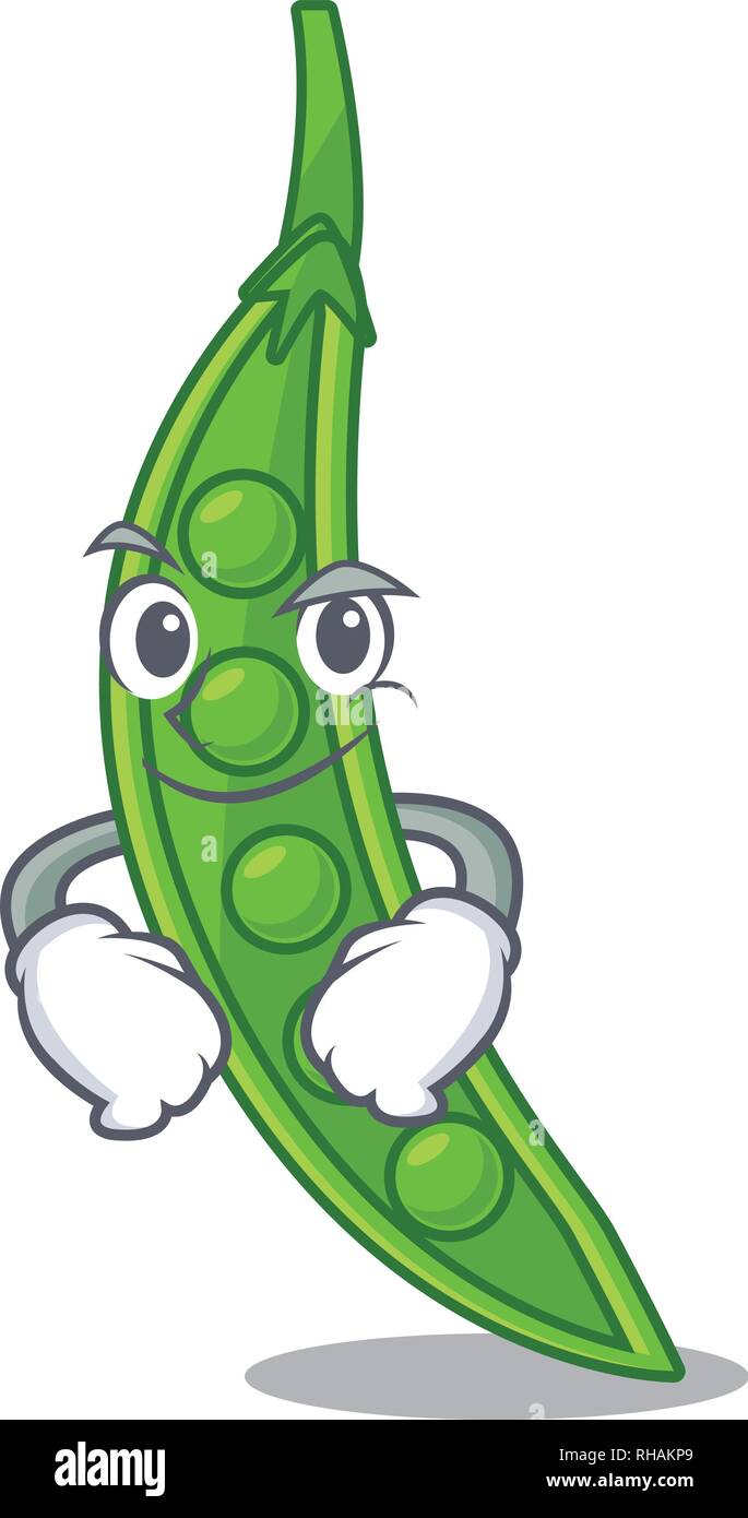 Smirking snow pea in a cartoon bowl Stock Vector Image & Art - Alamy