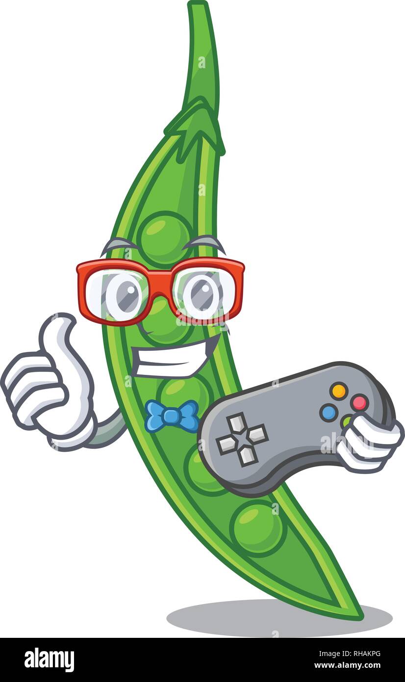 Gamer snow pea in a cartoon basket Stock Vector Image & Art - Alamy