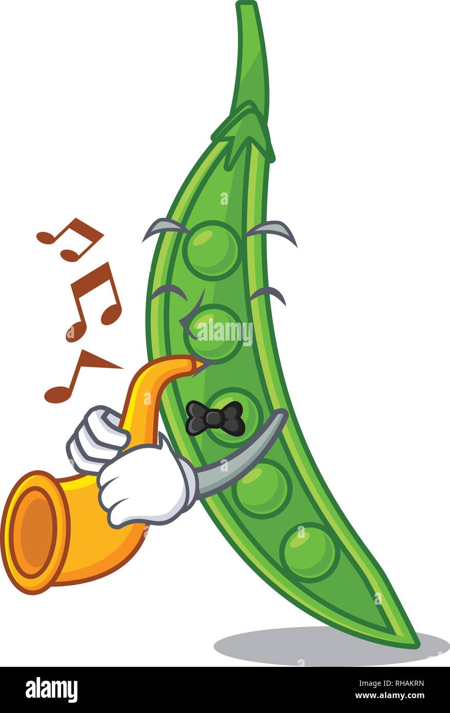 With trumpet snow pea in a cartoon basket Stock Vector Image & Art - Alamy