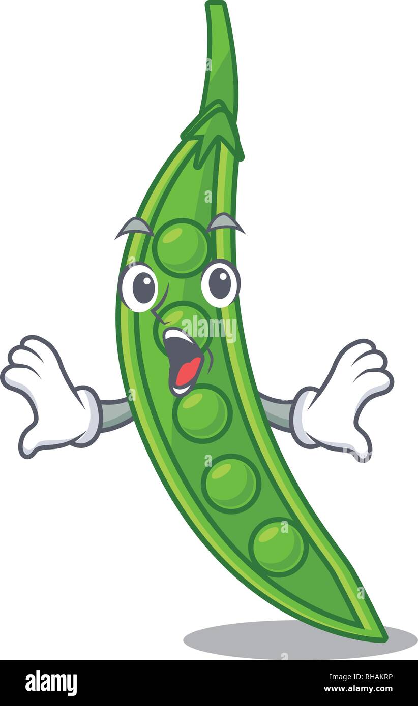 Surprised snow pea in a cartoon basket Stock Vector Image & Art - Alamy