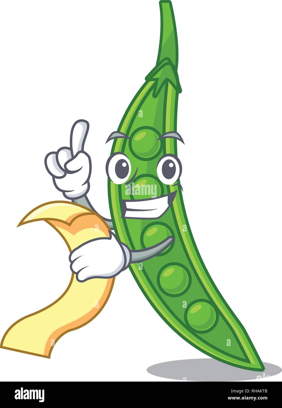 With menu snow pea in a cartoon basket Stock Vector Image & Art - Alamy