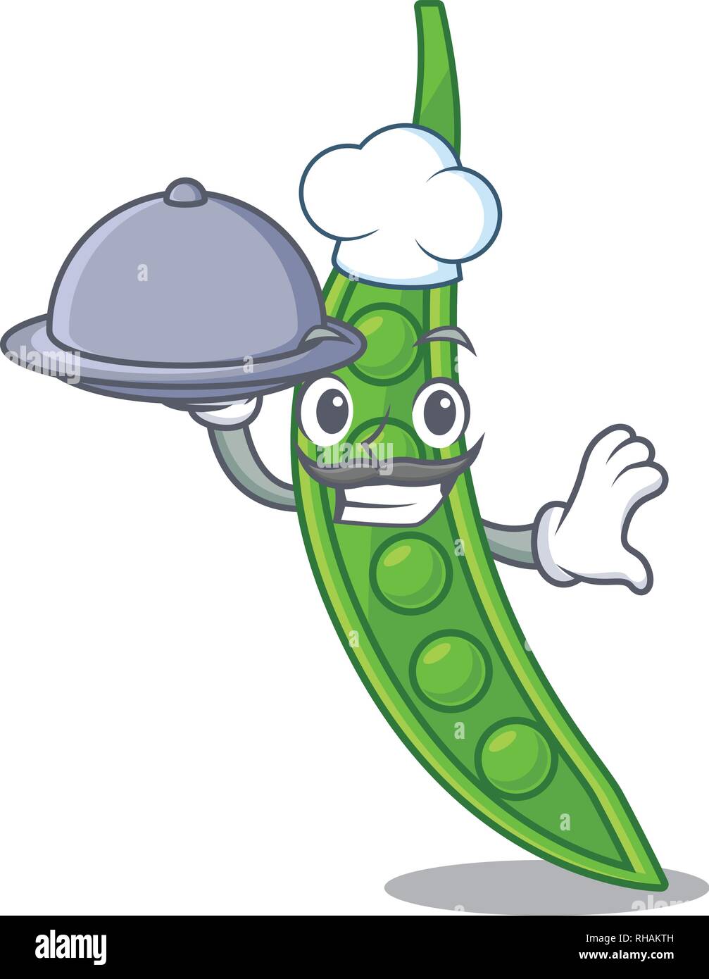 Chef with food snow pea in a cartoon basket Stock Vector Image & Art ...