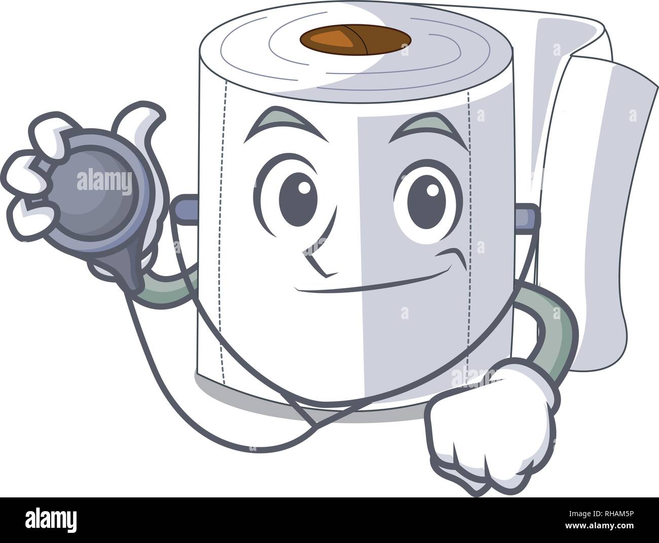 Doctor cartoon toilet paper in the bathroom Stock Vector Image & Art ...