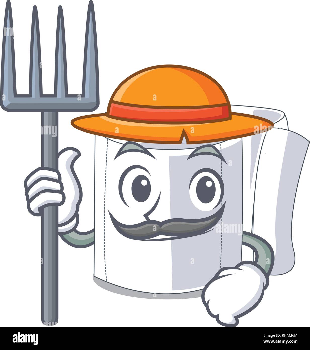 Farmer cartoon toilet paper in the bathroom Stock Vector Image & Art ...