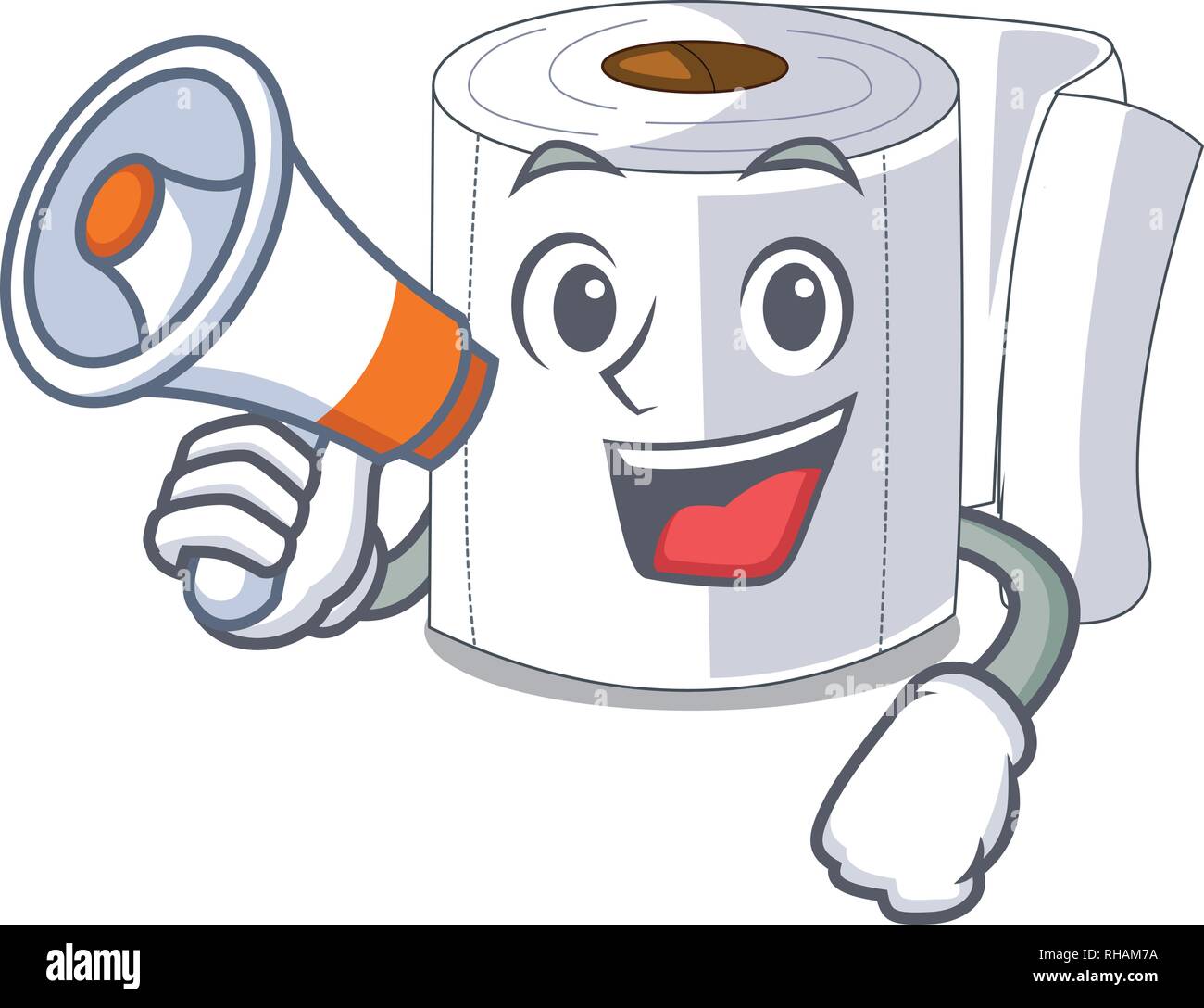 With megaphone cartoon toilet paper in the bathroom Stock Vector Image ...