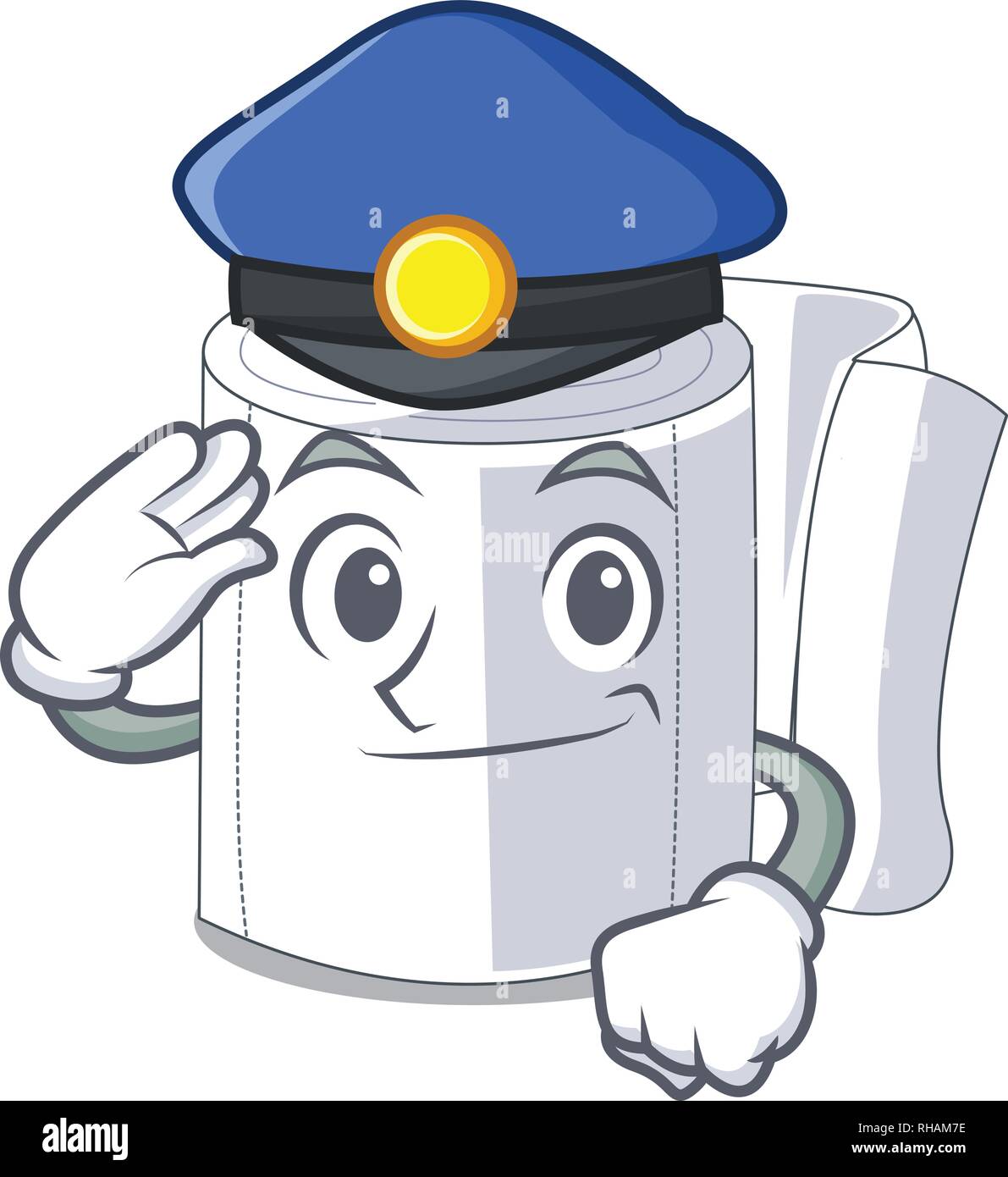 Police cartoon toilet paper in the bathroom Stock Vector Image & Art ...