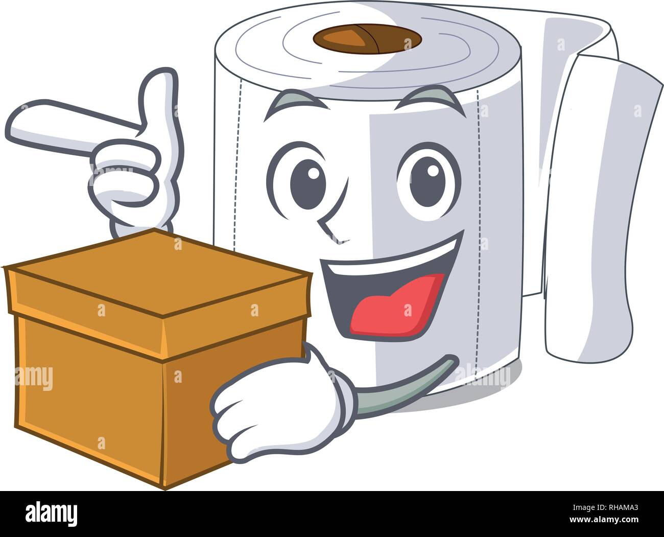 With box character toilet paper rolled on wall Stock Vector Image & Art ...