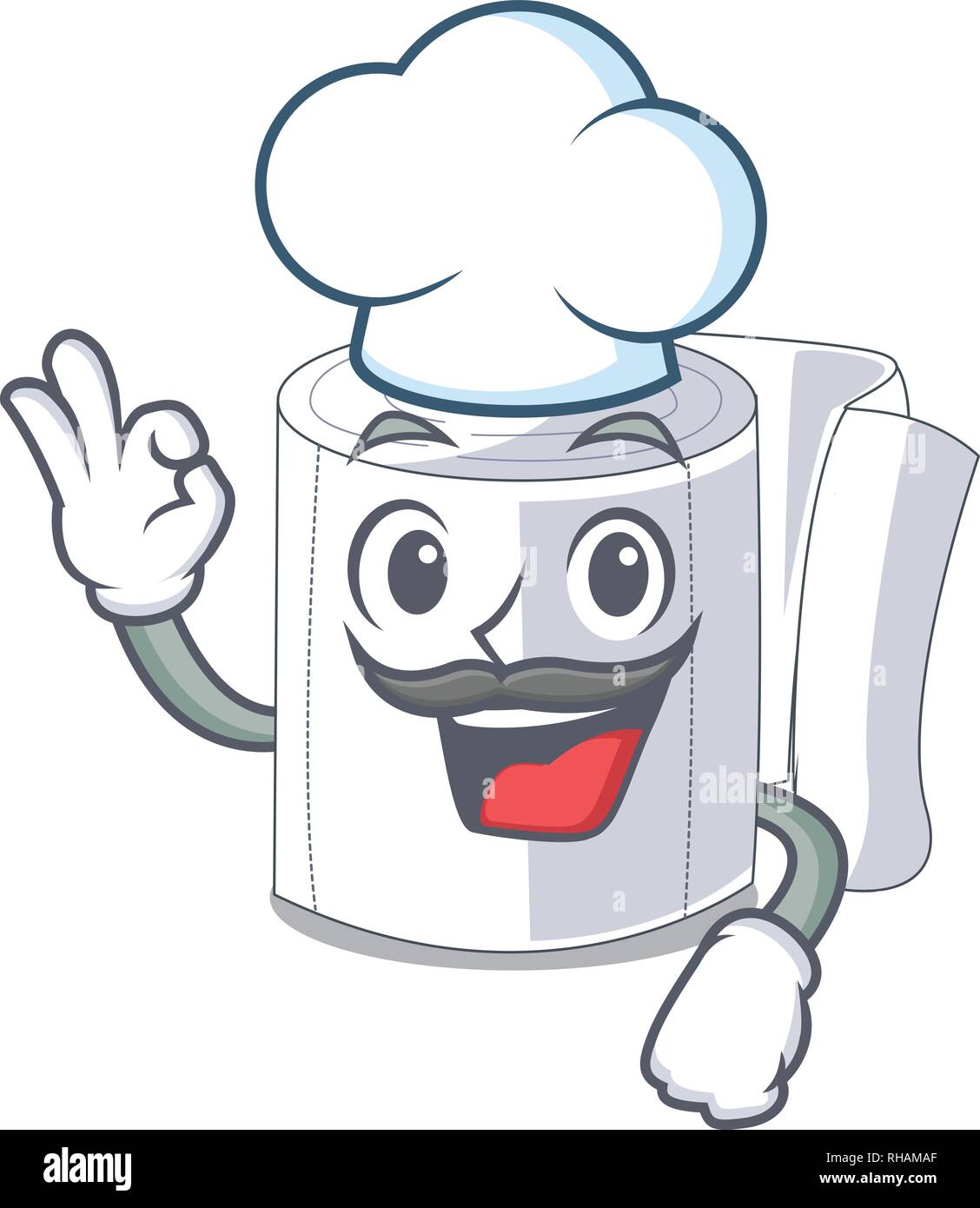 Chef character toilet paper rolled on wall Stock Vector Image & Art - Alamy
