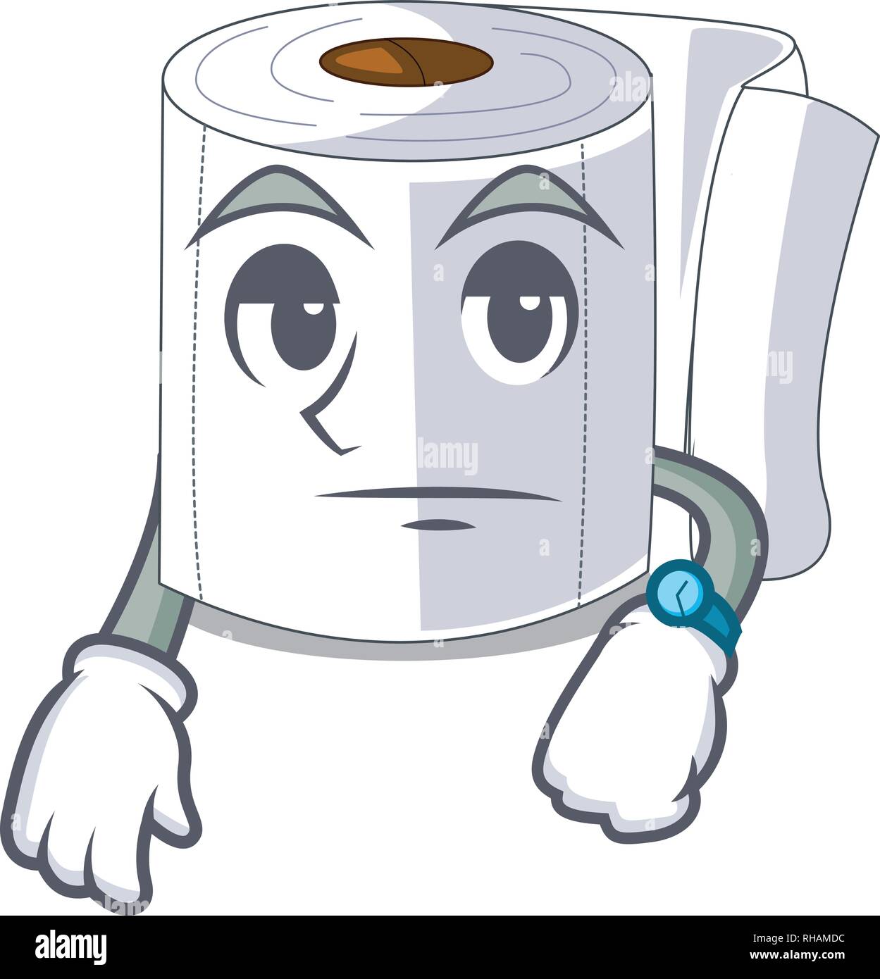 Waiting toilet paper isolated with the cartoons Stock Vector Image ...