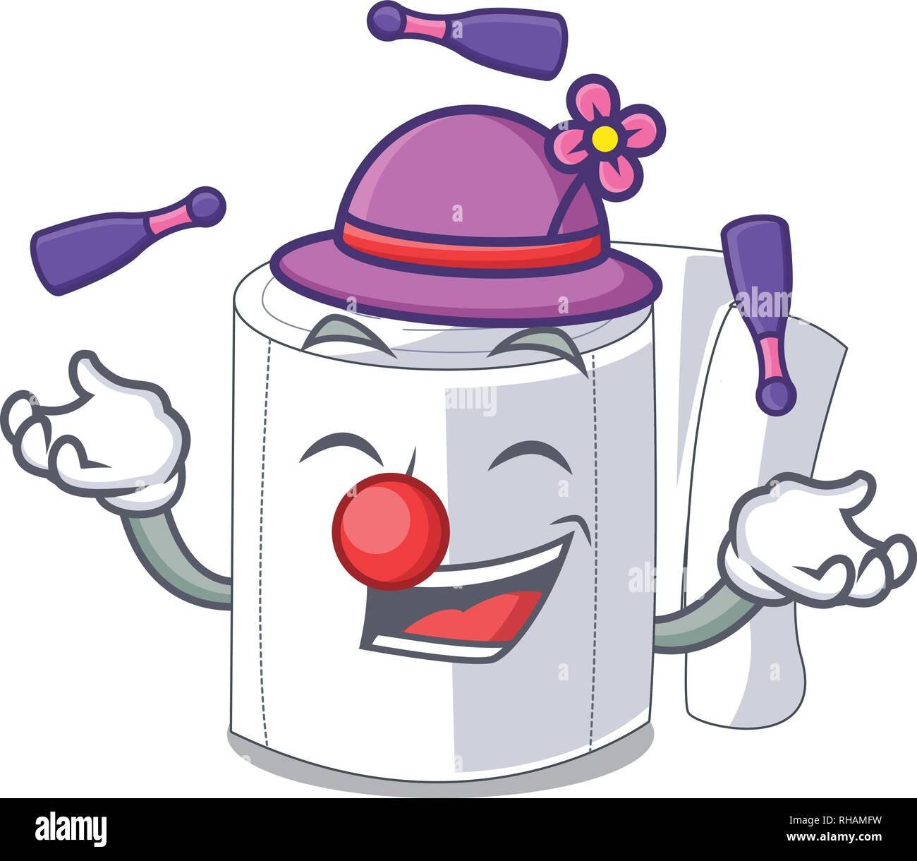 Juggling toilet paper isolated with the cartoons Stock Vector Image ...