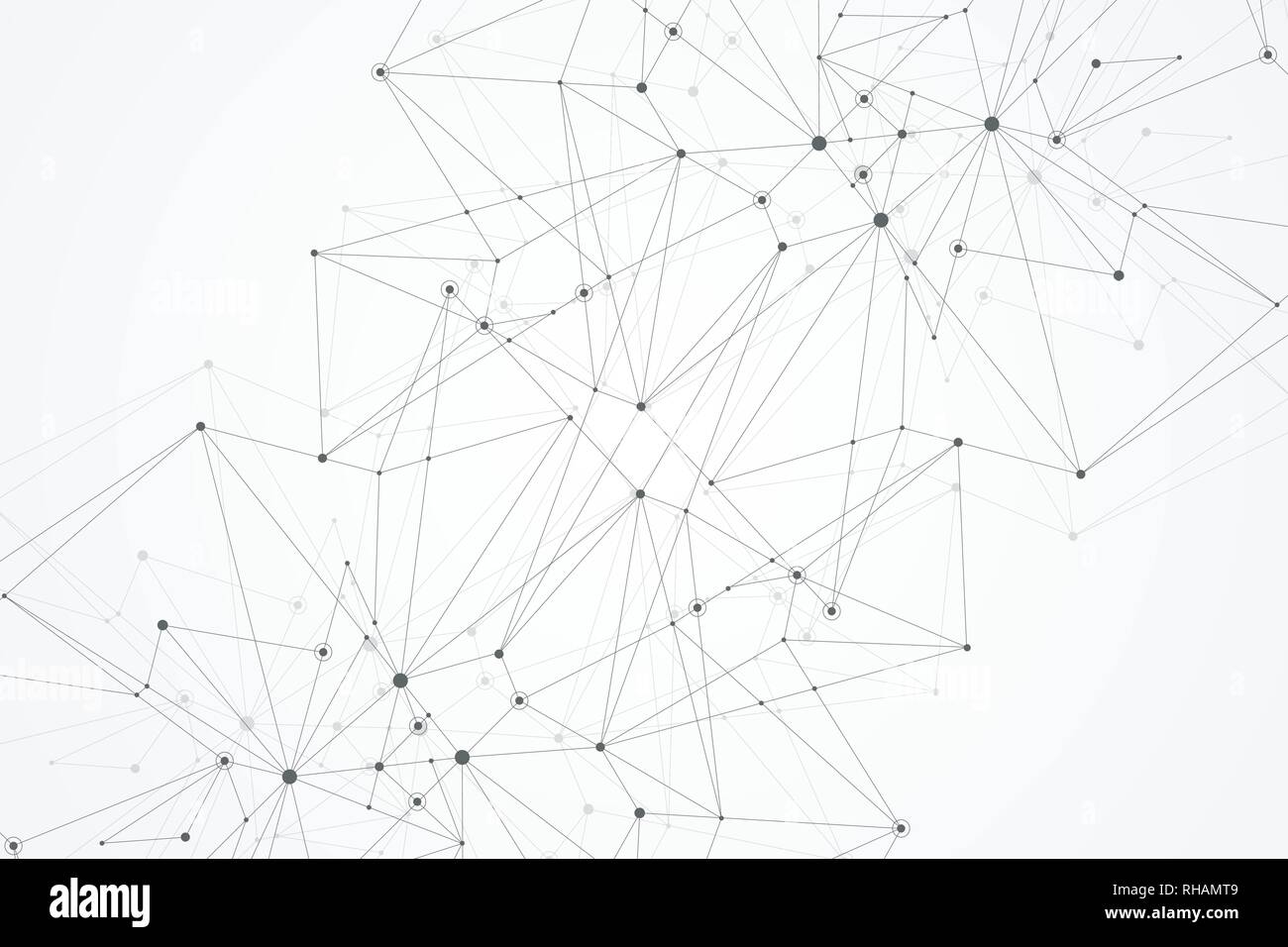 Abstract polygonal background with connected lines and dots. Minimalistic geometric pattern ...