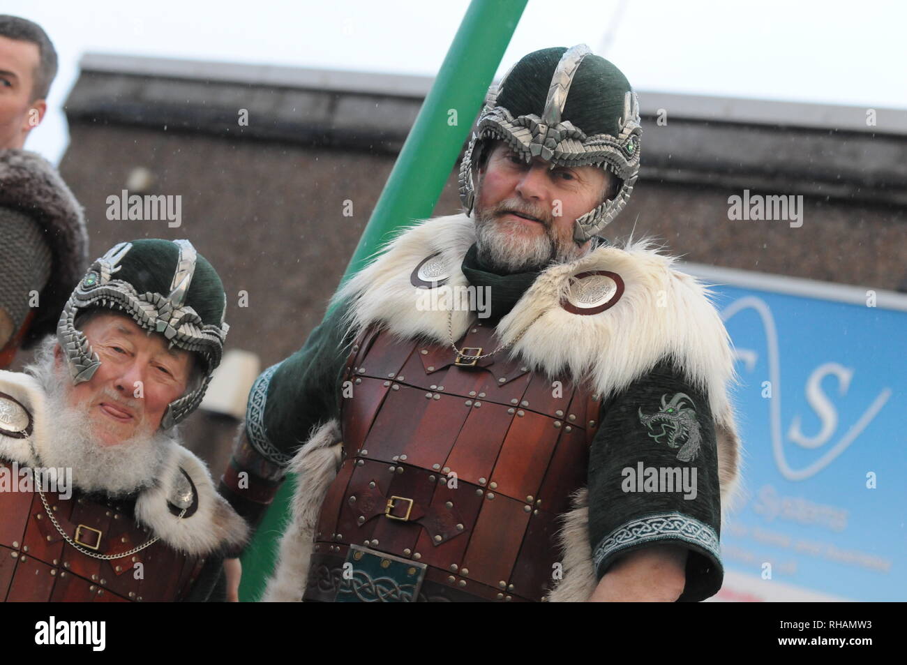 The 2019 Up Helly Aa fire festival held in Lerwick Shetland in January ...