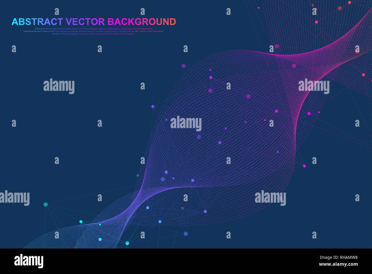 Abstract polygonal background with connected lines and dots. Minimalistic geometric pattern ...