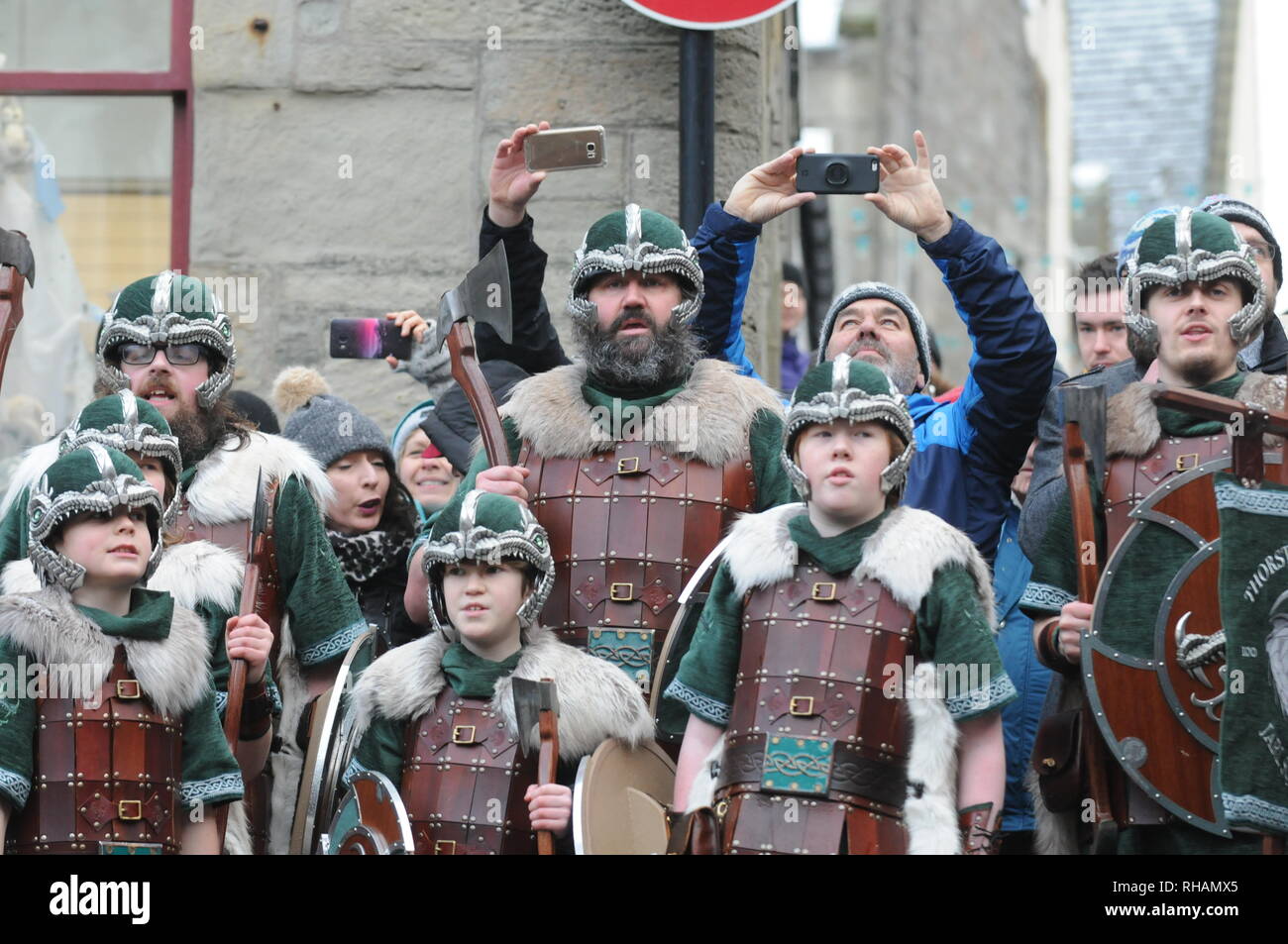 The 2019 Up Helly Aa fire festival held in Lerwick Shetland in January ...