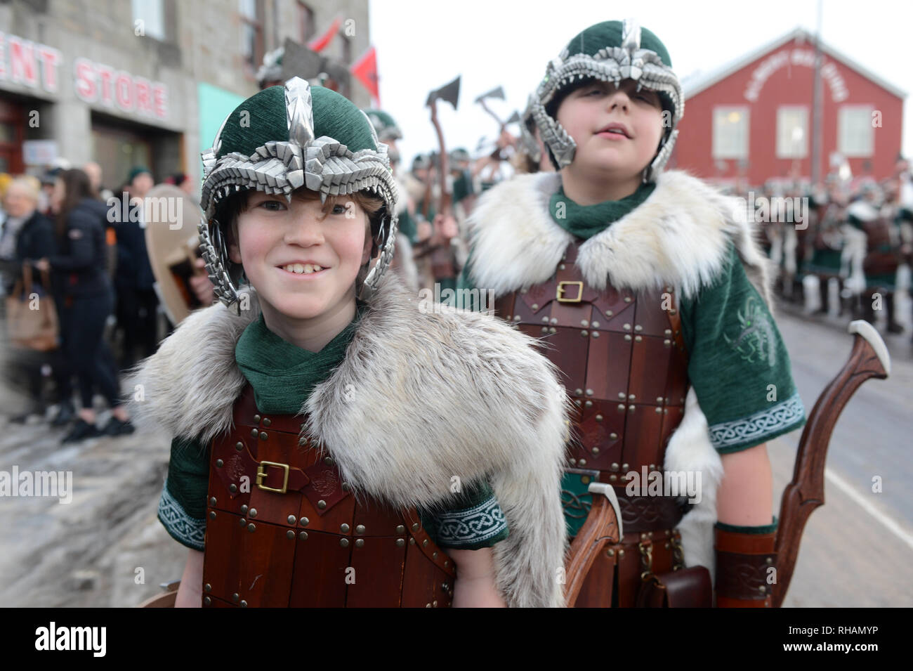 The 2019 Up Helly Aa fire festival held in Lerwick Shetland in January ...
