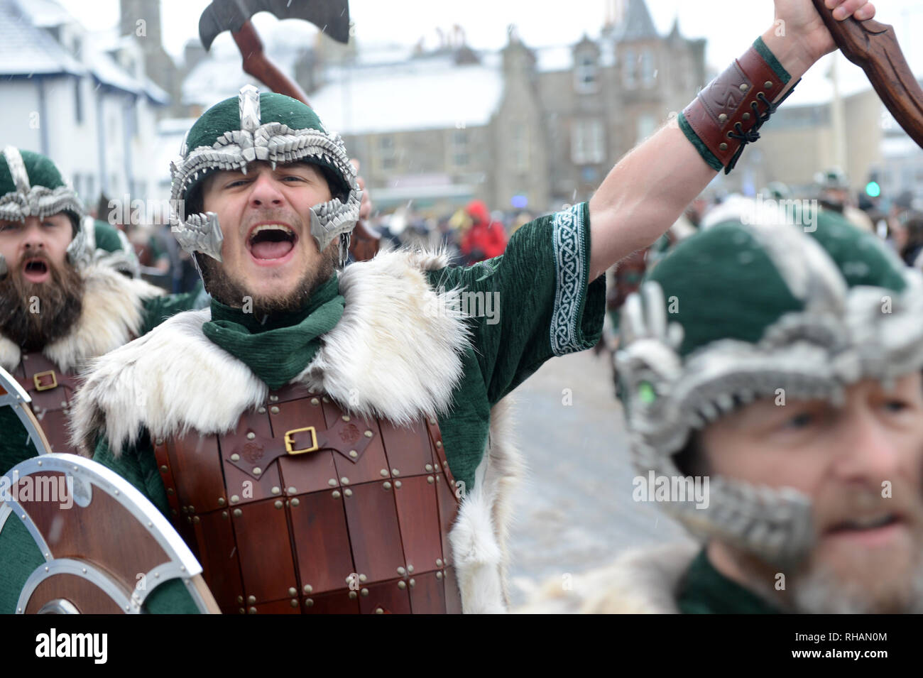 The 2019 Up Helly Aa fire festival held in Lerwick Shetland in January ...