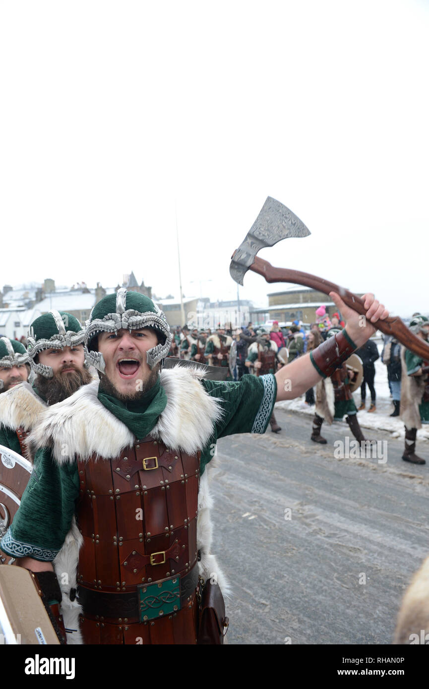 The 2019 Up Helly Aa fire festival held in Lerwick Shetland in January every year led by the ...