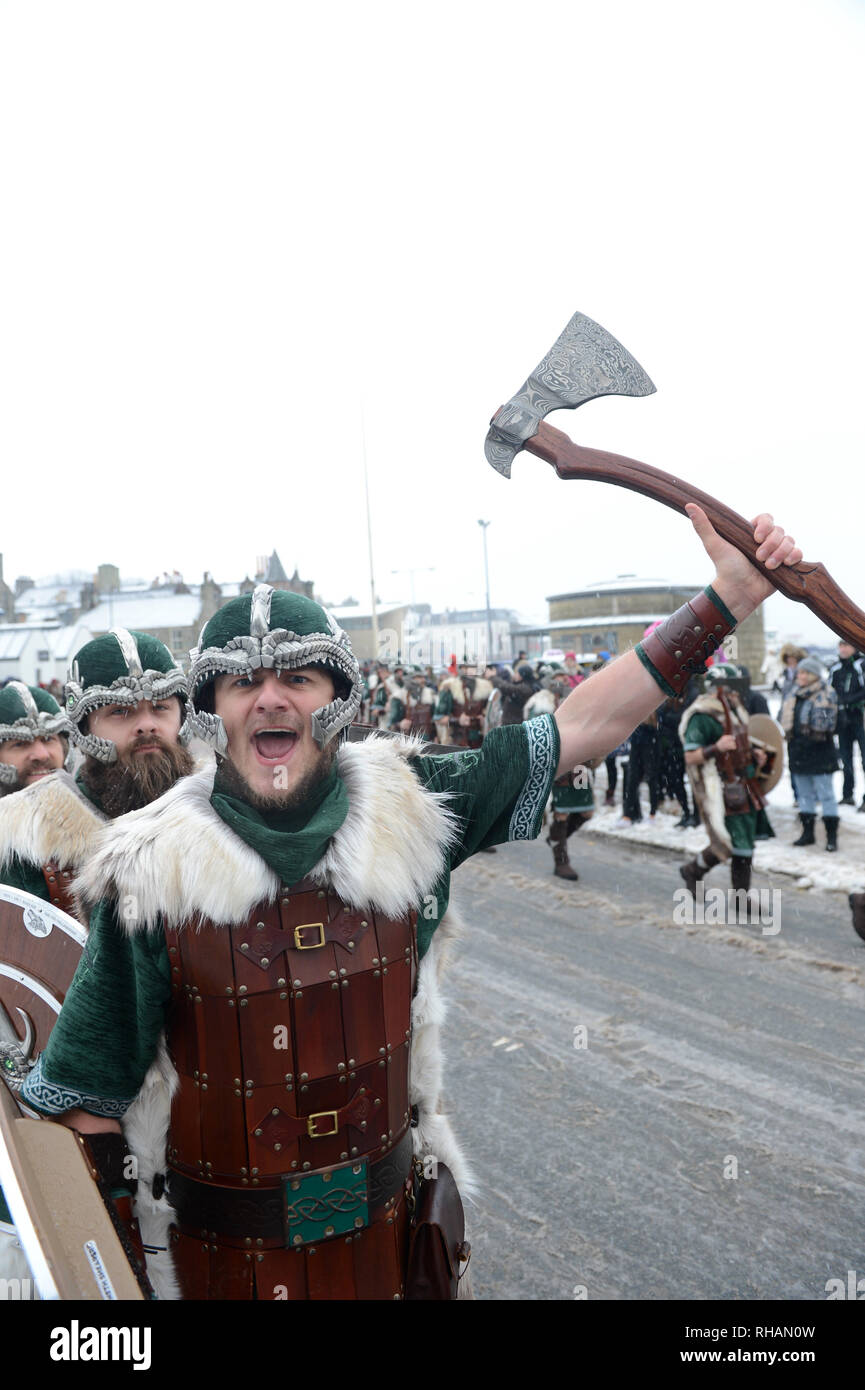 The 2019 Up Helly Aa fire festival held in Lerwick Shetland in January ...
